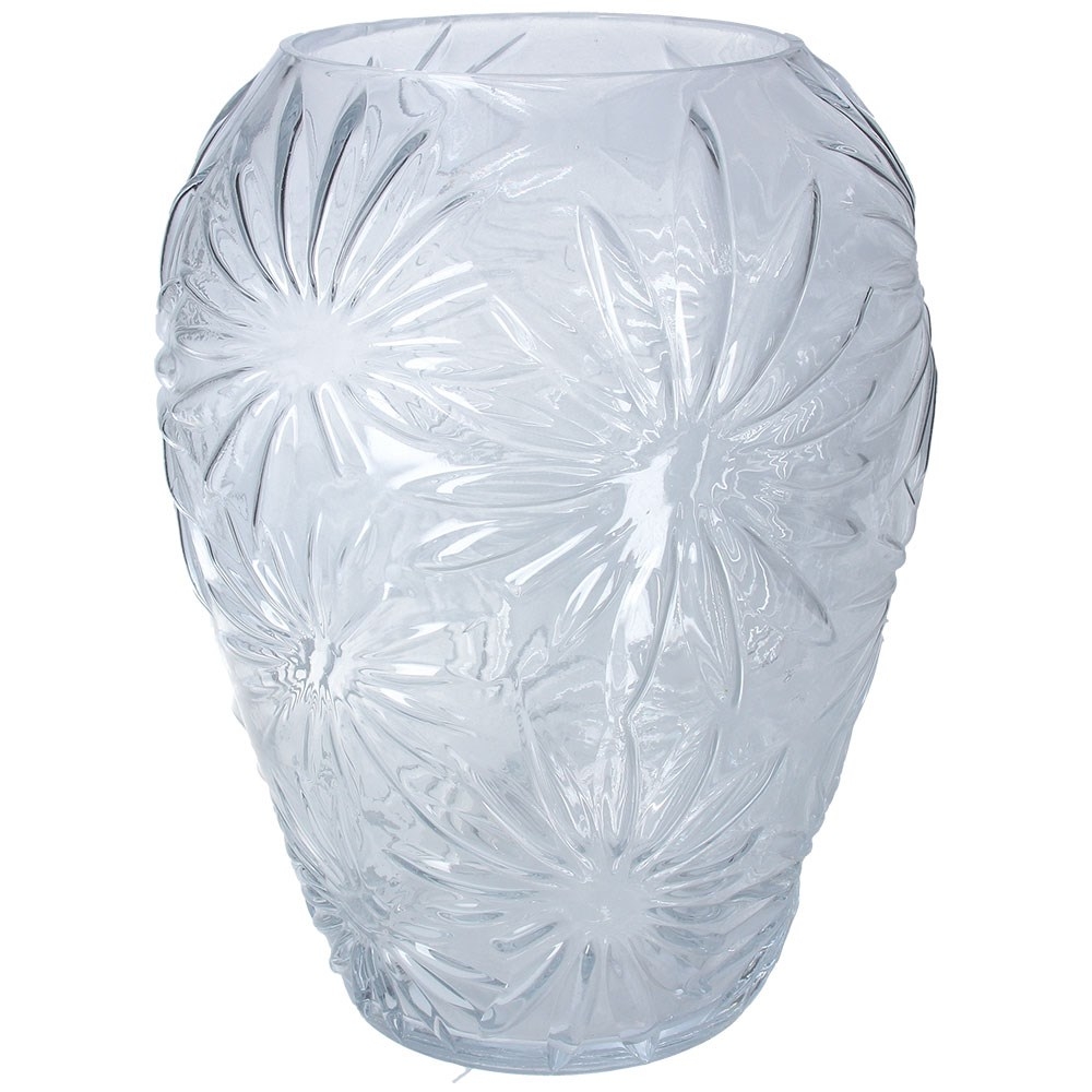 Vase Ogee Clear Glass Daisy Large - Knights Garden Centres